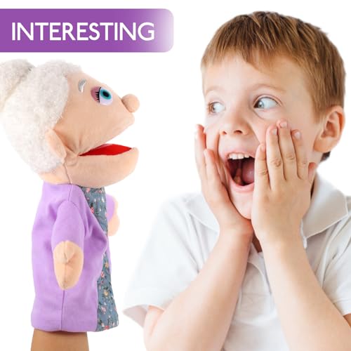 ibasenice Hand Puppets Storytime Figure Puppets Grandma Puppet Toys ...
