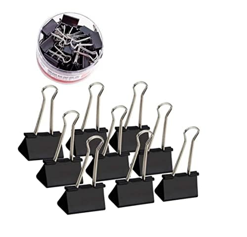 Dey 's Stationery Store Medium Black Paper Binder Clips Clamps, 12 Pack ...