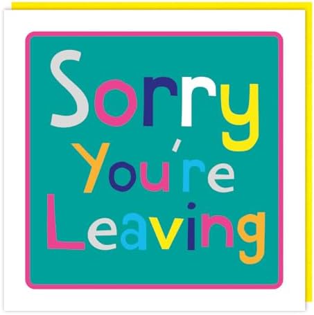 Sorry You're Leaving Card - Female/for Her - Modern Colourful Design ...