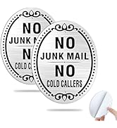 Goodvia 2x No Junk Mail Sticker for Letterbox 6.3x1.77inches Metal ...