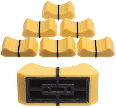 6 X Professional Fader Knob Yellow 4mm Lever 6 Button Fly Fader Caps ...