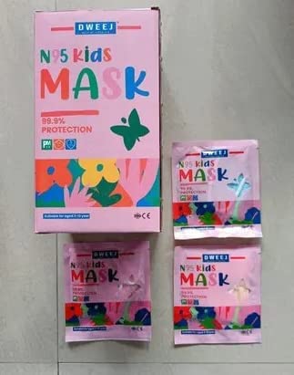 Kids N95 Face Mask (Pack of 10), Color mask,5 Layered Filtration, Ear ...