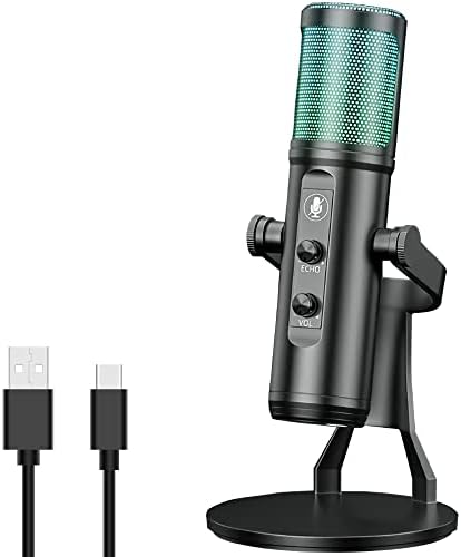 Amazon.com: USB Condenser Gaming Microphone, Noise Canceling Mic for ...