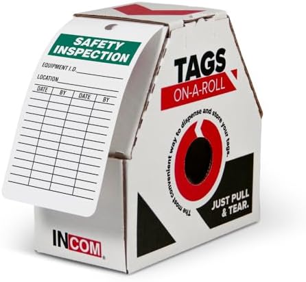 INCOM Manufacturing Inspection Tags On A Roll, Safety Inspection, Heavy ...