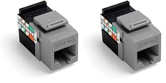 Amazon.com: Leviton 5G108-RG5 GigaMax 5E QuickPort Connector, Cat 5E ...