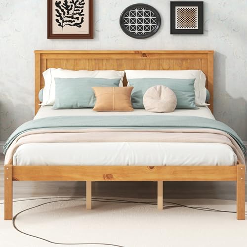 Amazon.com: Harper & Bright Designs Queen Platform Bed Frame with ...