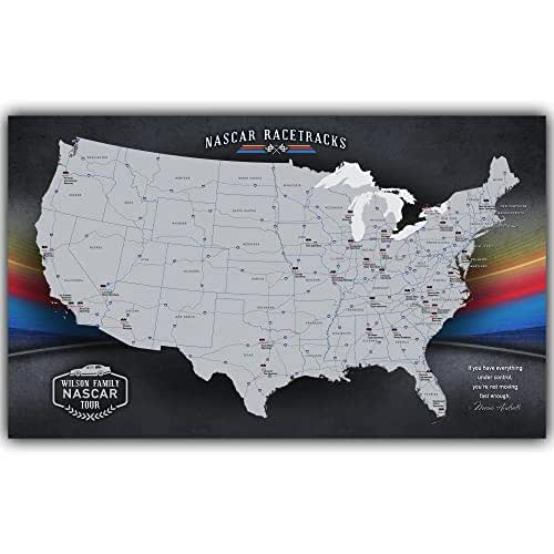 Amazon.com: Holy Cow Canvas Personalized Canvas NASCAR Track Map with ...
