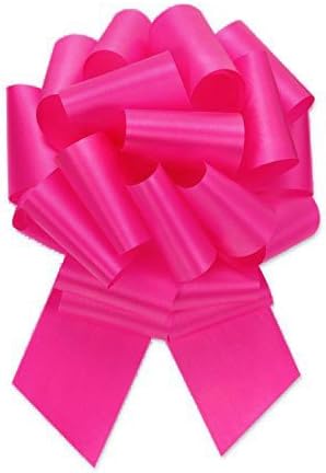 Amazon.com: Hot Pink Pull String Bows - 5.5 Inch Wide 20 Loops (1 and 7 ...