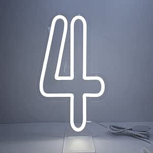 Led Number Neon Signs USB Dimmable Silicone Neon Light for Birthday ...