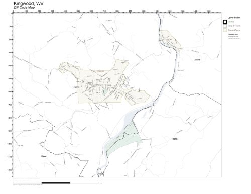 Amazon.com : ZIP Code Wall Map of Kingwood, WV ZIP Code Map Not ...