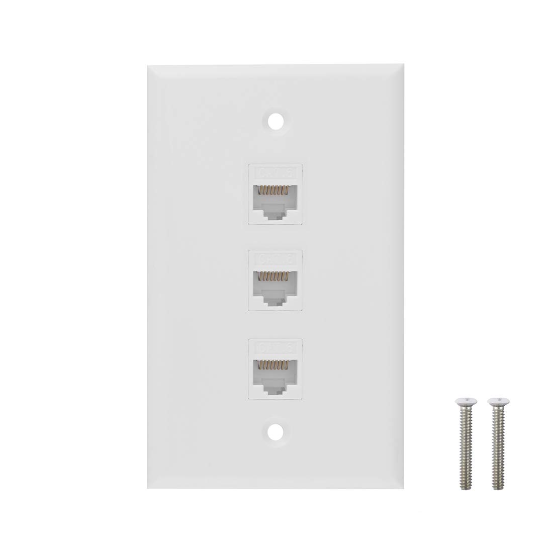 Ethernet Wall Plate, 3 Port Cat6 Keystone Female to Female Wall Plate ...