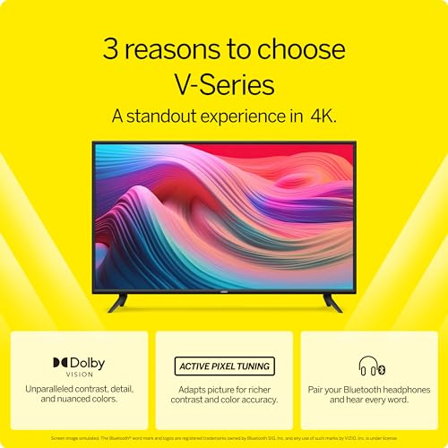 VIZIO 65-Inch V-Series 4K UHD LED Smart TV with Voice Remote, Dolby ...