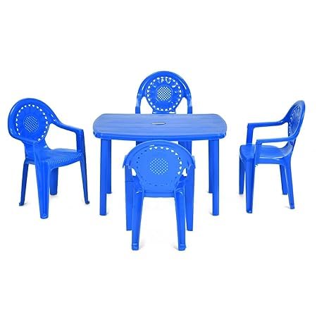 Nilkamals Kids Roleplay Table and Chair Set for Play and Fun, 4 Piece ...