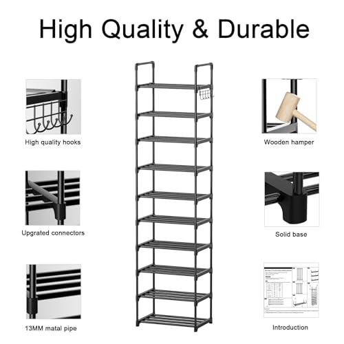 Snapklik.com : Mavivegue Sturdy Metal Shoe Rack Organizer