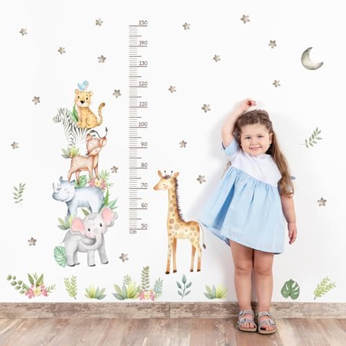 Amazon.com: Baby Growth Height Chart, Rainbow Stickers Wall Chart Peel ...