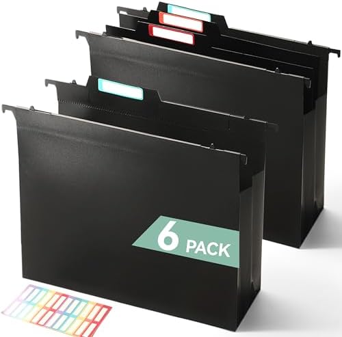 Amazon.com : 2-in-1 Expanding Hanging File Folders for Filing Cabinet ...