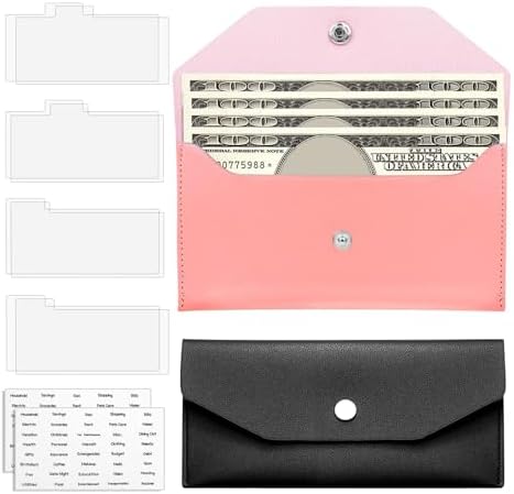 Amazon.com: Nolcha Pu Leather Cash Envelope Wallet - Reusable Cash ...
