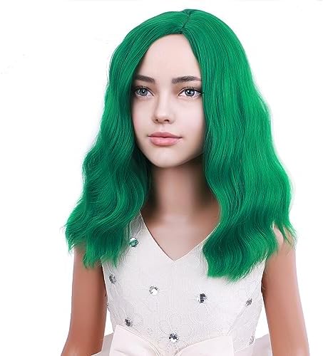Amazon.com: DUDUWIG Dark Green Wig for Kids Girls Short Wavy Curly ...