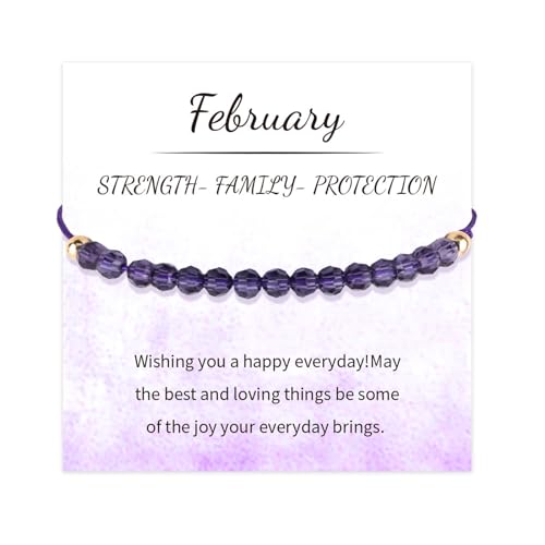 Amazon.com: February Birthstone Bracelets for Women Girls, Handmade ...