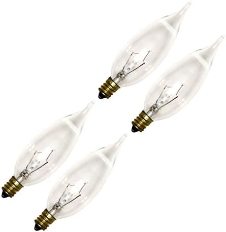 Ge Lighting 76239 4 Pack 60 Watt Crystal Clear Candle Shaped Candelabra ...