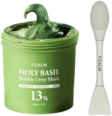 Amazon.com : P.CALM Viral Holy Basil Bubble Mask + Dual Pore Brush Set ...