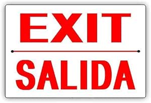 Amazon.com: Fafush Street Sign 8x12 Inch Exit Only Salida Spanish ...