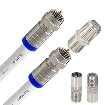 RL TV Cable RG6 White, Waterproof Copper F Connector with F81/RF ...