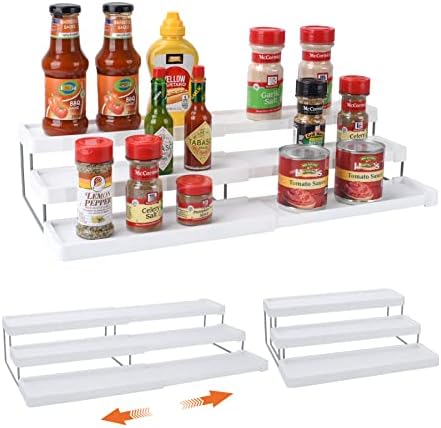 sunal Expandable Spice Rack with 3 Levels, Space-Saving Spice Rack ...