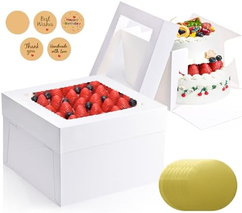 Amazon.com: DOYIDE 16Pcs 8x8x8 Inch Tall Cake Boxes with Cake Boards ...