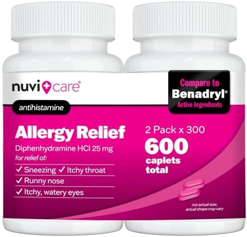 Amazon.com: NUVICARE Allergy Relief Tablets - Diphenhydramine 25mg ...