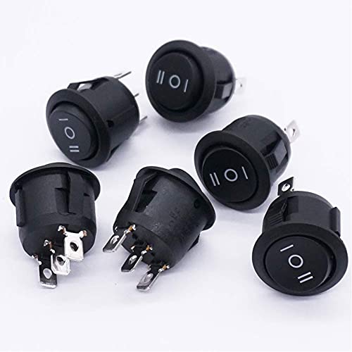 Snapklik.com : 6Pcs Rocker Switch 3 Pins 3 Position ON/Off/ON AC 6A ...