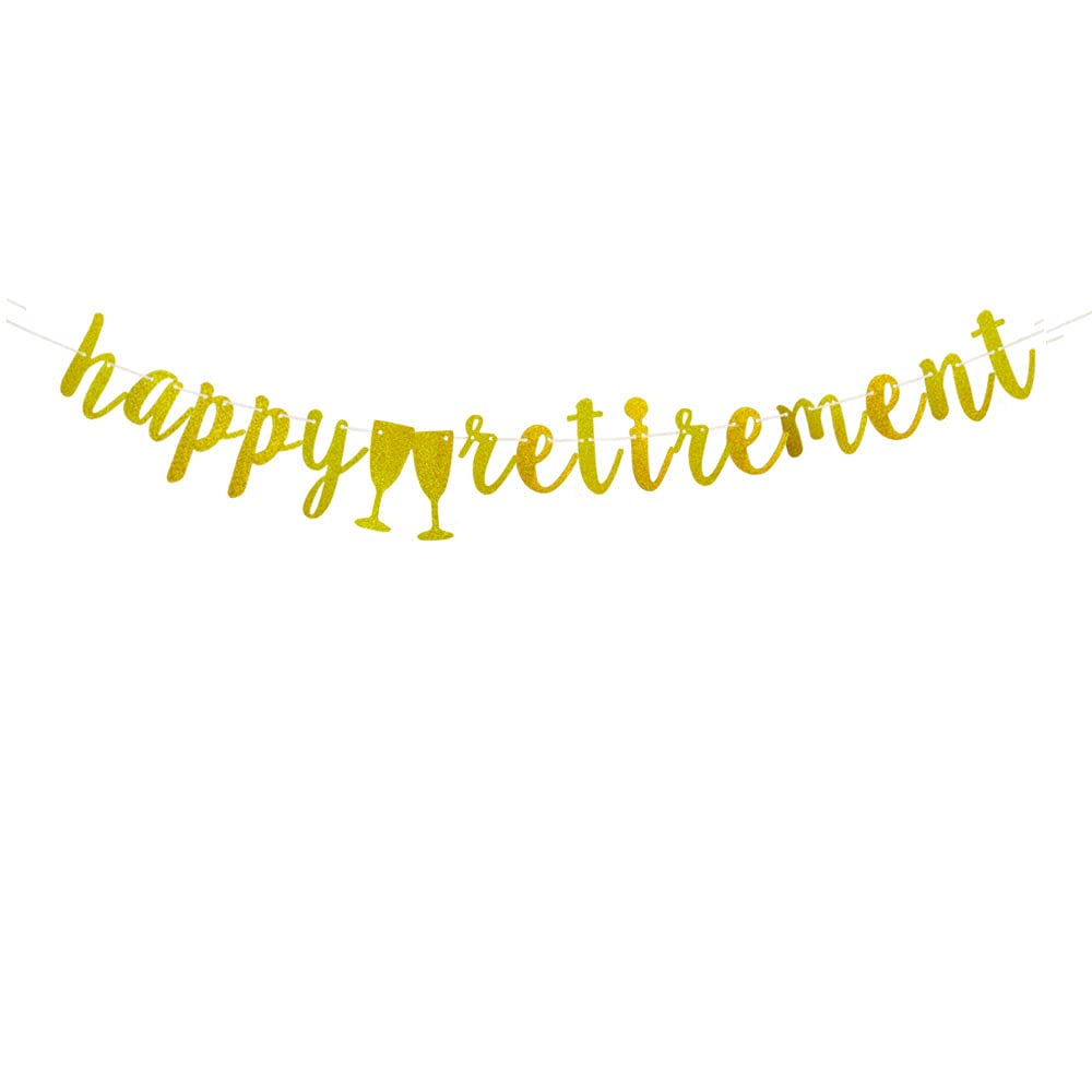 Gold Happy Retirement Banner