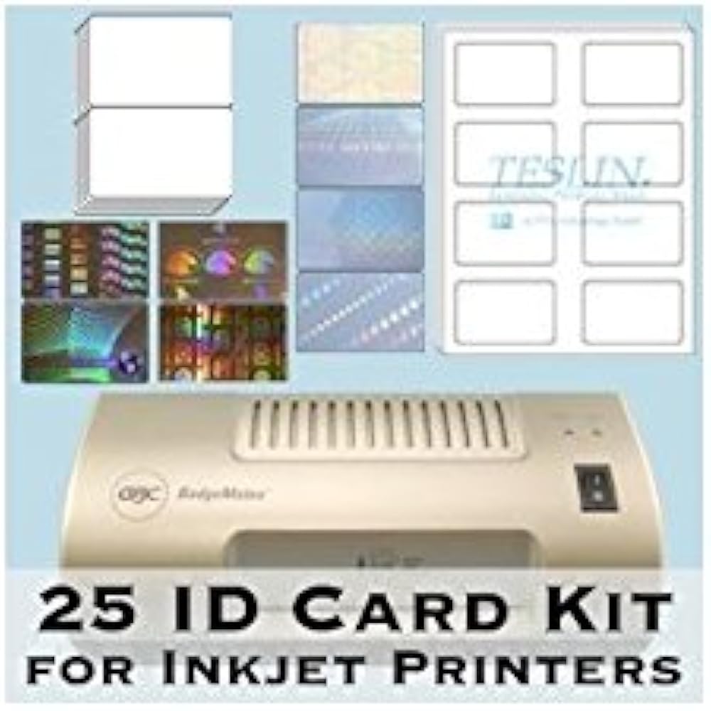 $15/mo - Finance 25 ID Card Kit - Laminator, Inkjet Teslin, Butterfly ...