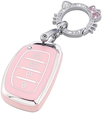 Pink Key Fob Cover for Hyundai, Soft TPU Key Case Protection with Bling ...