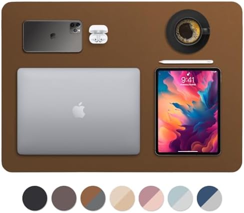 Amazon.com : ZBRANDS // Leather Smooth Desk Mat Pad Blotter Protector ...