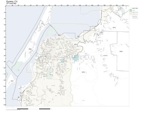 ZIP Code Wall Map of Eureka, CA ZIP Code Map Laminated: Amazon.com ...