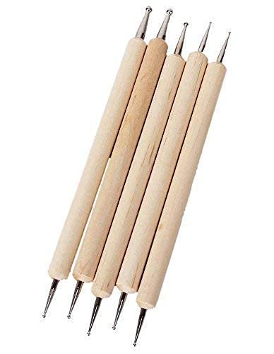 OMAZING KITCHEN 5 Piece Wooden Embossing Dotting Tool Set for Mandala ...