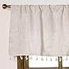 Amazon.com: Faux Linen Tassel Kitchen Valances for Windows Modern ...