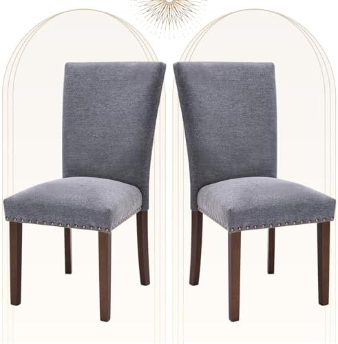 Amazon.com - COLAMY Dining Chairs Set of 2, Upholstered Parsons Dining ...