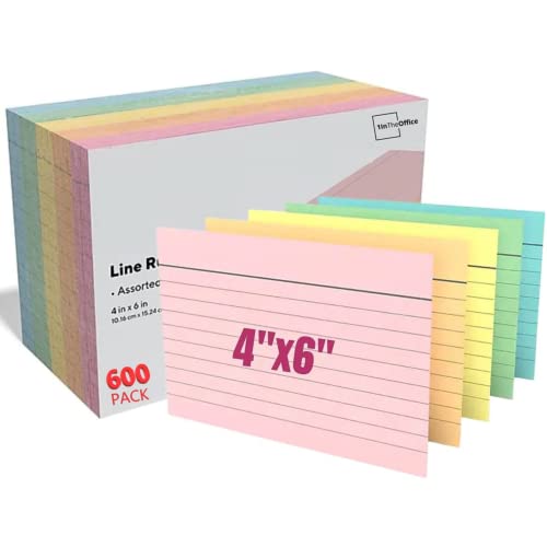 Snapklik.com : Index Cards 4x6 Ruled, Pastel Colored Index Cards ...