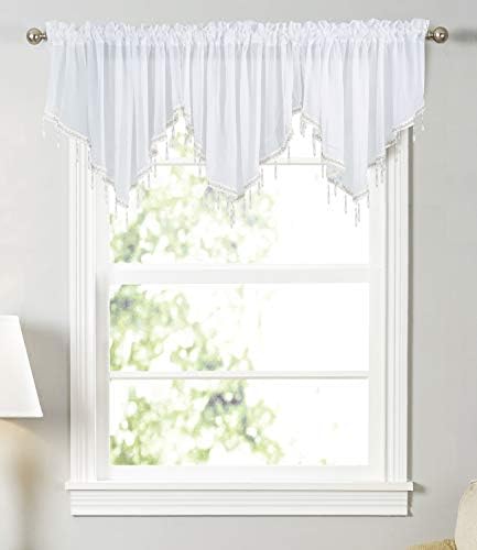 Amazon.com: Molaxhome Swag Curtain 63 inch Length, Rod Pocket Scalloped ...