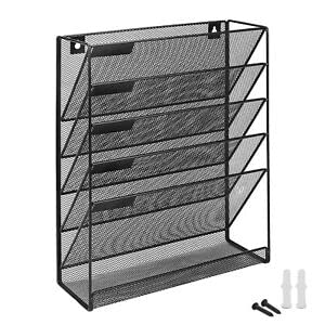 EBOFAB 5 Pockets Mesh Wall File Holder Organizer Office Hanging ...
