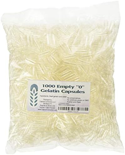 Amazon.com : Empty Gelatin Capsules, 1000 ct Fillable, Size 0, Clear ...