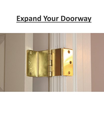 Handicap Brass Expandable Door Hinges - Offset Hinges for Doors - 3 ...