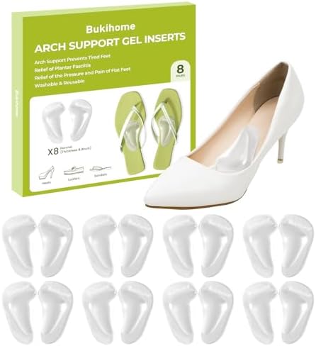 Amazon.com: Arch Support Shoe Insoles & Insert - Bukihome Gel Arch ...