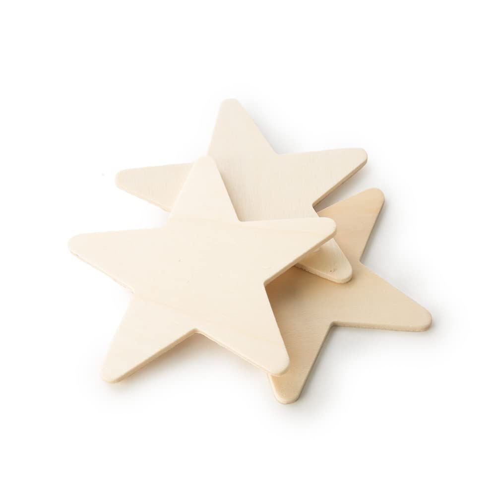 Amazon.com: 4" Wooden Star, Natural Unfinished Wooden Star Cutout Shape ...