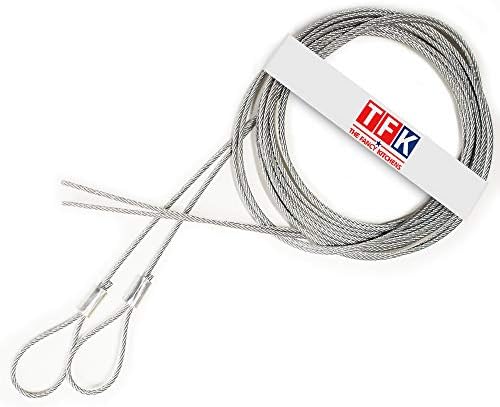 Garage Door Cable, 10ft Length Galvanized Cable with Loop in Both Sides ...