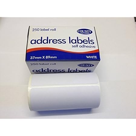 250 Self Adhesive Address Labels on Continuous Roll 89mm x 37mm ...