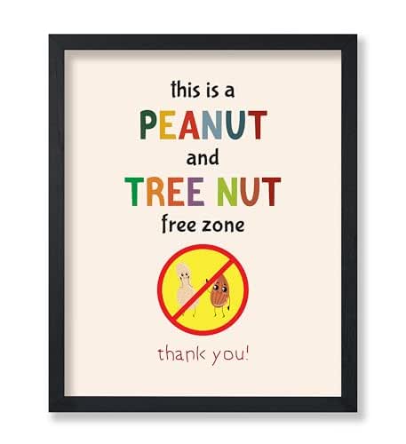 Amazon.com: Monem Art Peanut and Tree Nut Free Zone Poster - Food ...