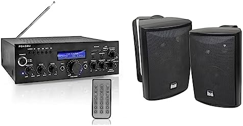 Amazon.com: Pyle 200W Bluetooth Stereo Receiver and Dual 4" 3-Way High ...
